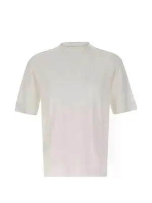 FILIPPO DE LAURENTIIS Mock-neck Cotton T-shirt - Neutrals