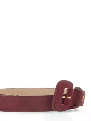 GIANNI CHIARINI Suede Buckle Belt - Red