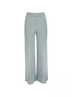 KANGRA Knitted Lurex Palazzo Pants - Blue