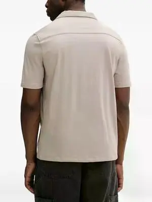 ALLSAINTS Hudson Embroidered-logo Short-sleeve Shirt - Neutrals