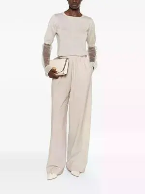 Fabiana Filippi Sheer Panel Long Sleeve Top