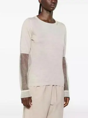 Fabiana Filippi Sheer Panel Long Sleeve Top