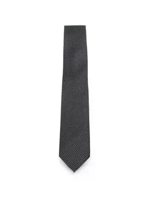 TOM FORD Houndstooth-pattern Tie - Black