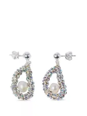 PEARL OCTOPUSS.Y Mini Oysters Crystal-embellished Earrings - Silver