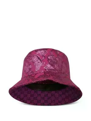 Gucci Lamé Gg Monogram Reversible Bucket Hat - Pink