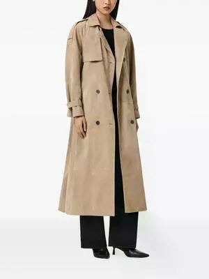 ALLSAINTS Reed Double-breasted Suede Trench Coat