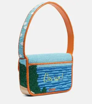 Staud Tommy Small Beaded Shoulder Bag - Multicoloured