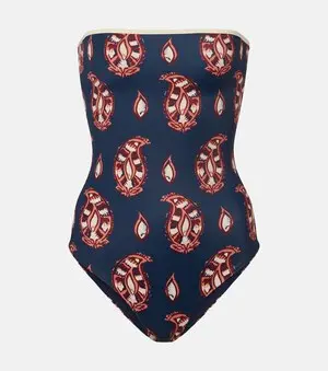 Johanna Ortiz Printed One Piece Swimsuit - Blue