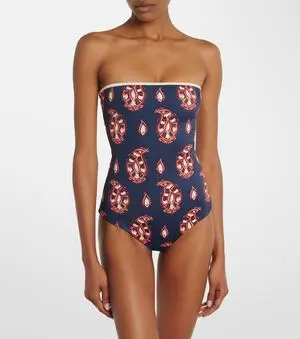 Johanna Ortiz Printed One Piece Swimsuit - Blue