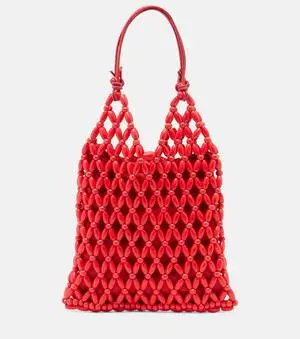 Staud Karla Beaded Top-handle Bag - Red