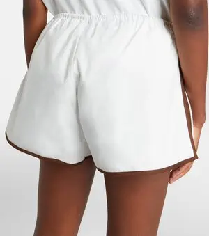 ALEMAIS Scuba Patch-appliqué Cotton Shorts - White