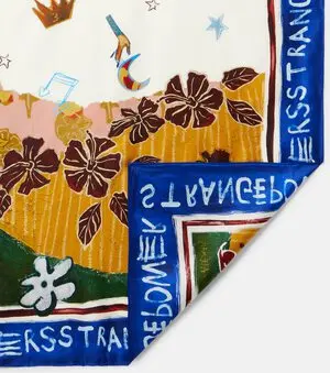 ALEMAIS X Mlak Tangible Love Printed Silk Twill Scarf - Multicoloured
