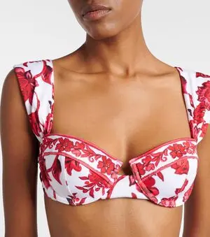 ALEXANDRA MIRO Zella Bikini Top Capri Print