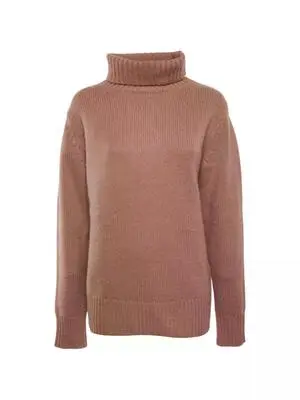 JOSEPH Cashmere Knit Roll Neck Long Sleeve Sweater - Brown