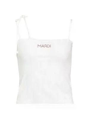 Mardi Mercredi Eyelet Detail Ribbon Sleeveless Top