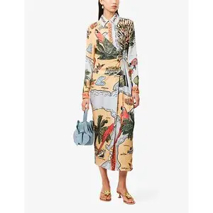 Farm Rio Printed Woven Midi Dress