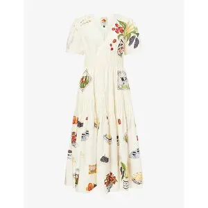 Farm Rio Country Table Printed Cotton Midi Dress - Multi