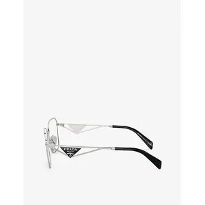 Prada Irregular-frame Metal Optical Glasses