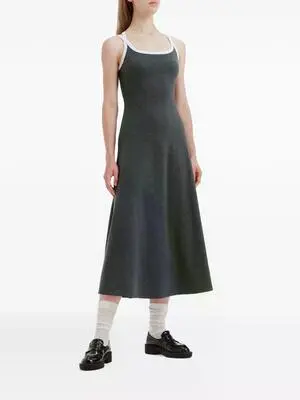 B+AB Charcoal Criss-cross Strap Midi Dress - Grey