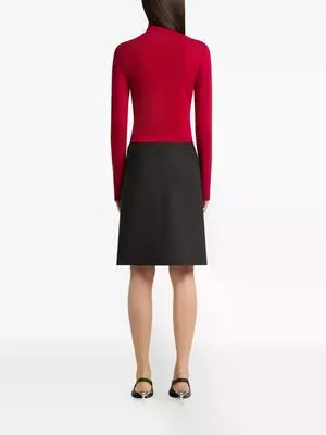 COURREGES Embroidered Zip-up Cardigan - Red