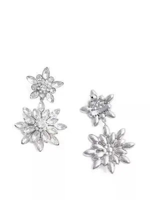SELF-PORTRAIT Crystal-embellished Floral Motif Drop Earrings