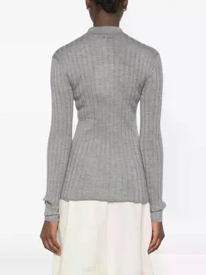 TOTEME Ribbed Knit Cardigan With Front Button Fastening