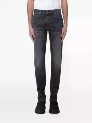 PT TORINO Slim Cut Whiskering Effect Jeans - Grey