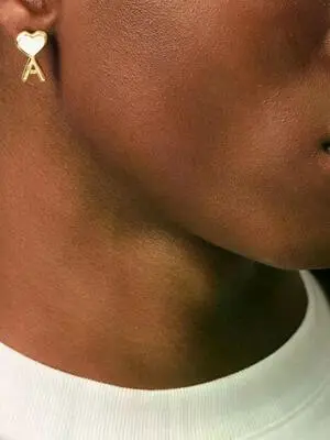 AMI Paris Hammered De Coeur Brass Earrings