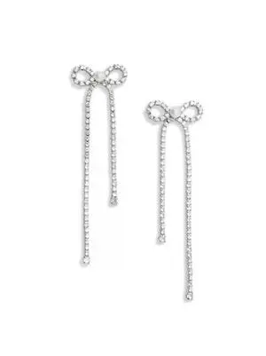 SELF-PORTRAIT Crystal Bow Drop Earrings