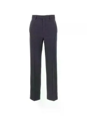 MAISON MARGIELA Fringed Virgin Wool Trousers - Grey