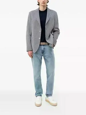 BOSS Micro-patterned Single-breasted Blazer - Blue