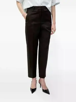 BOSS Pressed-crease Straight-leg Trousers - Brown