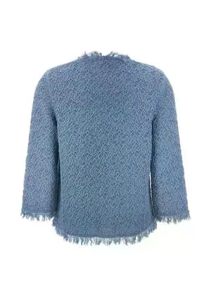 KANGRA Embroidered Fringe-trim Cardigan