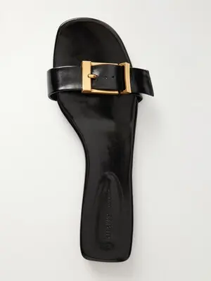 Khaite Manhattan Buckled Leather Flat Sandals