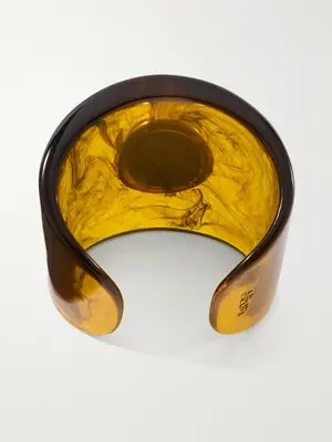 JULIETTA Nera Rhodium-plated Onyx And Resin Cuff