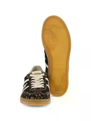 Premiata Bonnie Leopard-print Perforated Lace-up Sneakers