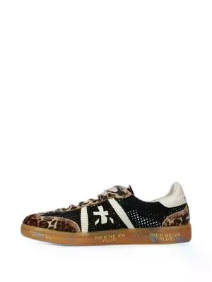 Premiata Bonnie Leopard-print Perforated Lace-up Sneakers