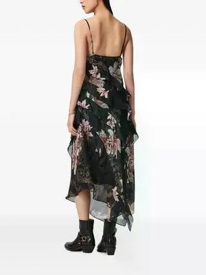 ALLSAINTS Floral Print Ruffled Maxi Dress
