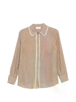 VICOLO Checked Lace-trim Shirt
