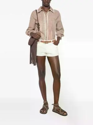 VICOLO Checked Lace-trim Shirt