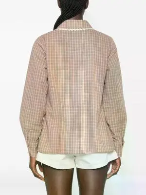 VICOLO Checked Lace-trim Shirt