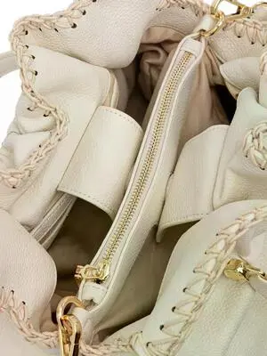 ERMANNO FIRENZE Tote Bag With Woven Trim And Padlock Detail