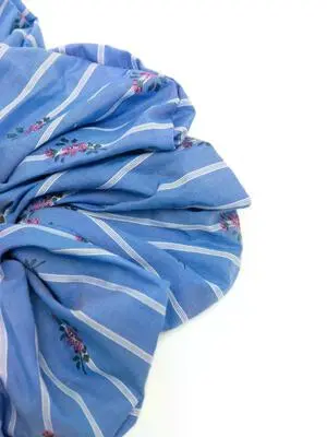 Etro Floral-print Striped Scrunchie - Blue