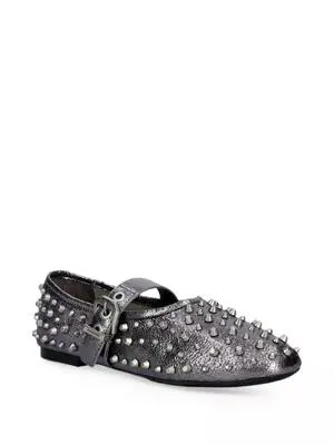 ALLSAINTS Studded Buckle Ballet Flats