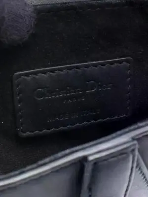 Dior Mini Leather Saddle Bag - Black
