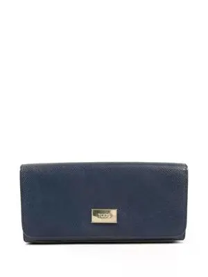 TOD'S Logo-plaque Leather Long Wallet - Blue