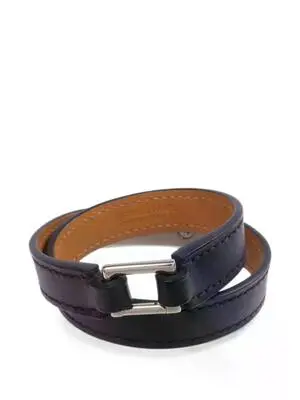 Hermès 2013 Rivale Double Tour Calf Leather Bracelet - Silver