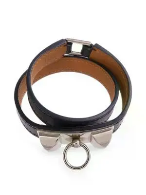 Hermès 2013 Rivale Double Tour Calf Leather Bracelet - Silver