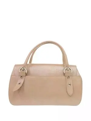 FERRAGAMO Metallic Calfskin Gancini Handbag - Pink
