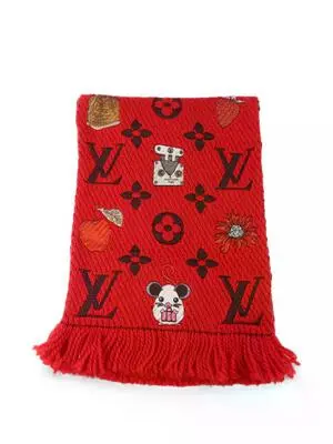 LOUIS VUITTON Monogram-pattern Scarf - Red